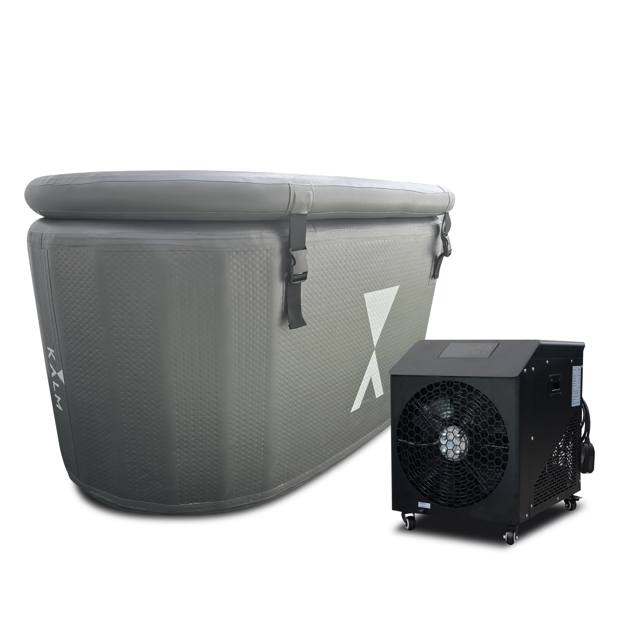 Kalm Inflatable Cold Plunge Tub with Lid and Chiller - Insulated Ice b ...
